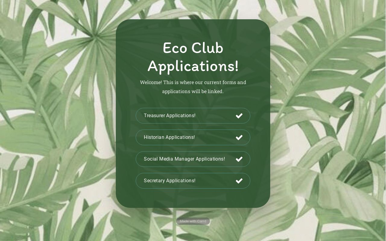 ECO Club Applications